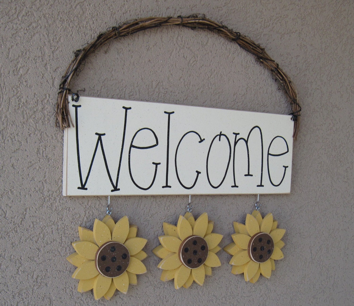 WELCOME SIGN SUNFLOWERS for wall and home decor