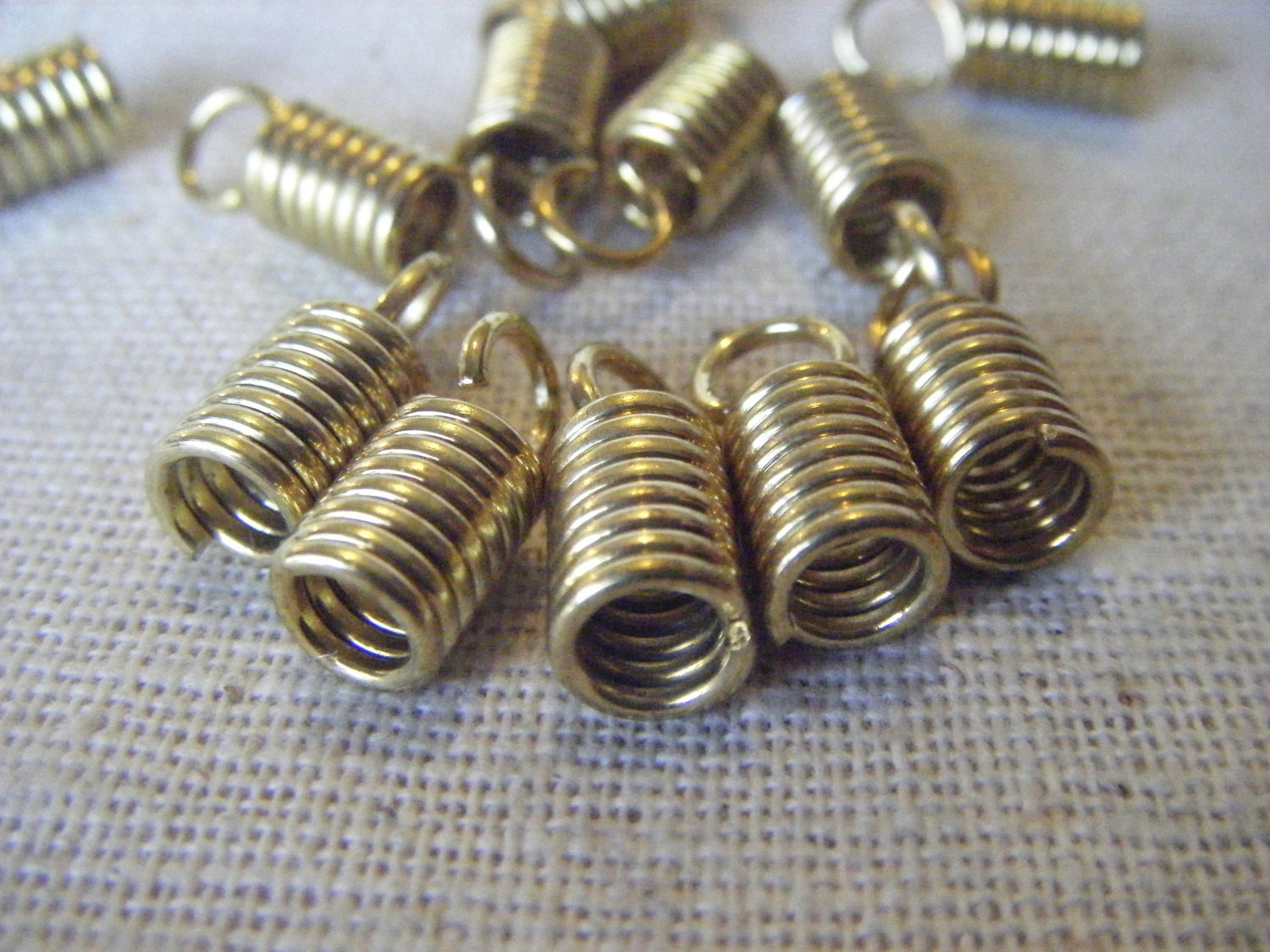 Solid Raw Brass Spring End Cap with Loop 8 Industrial
