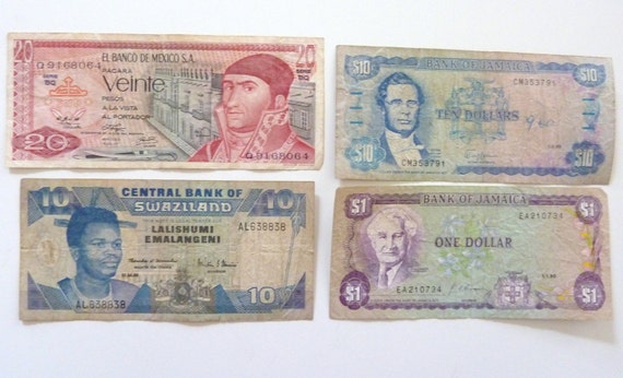 Assorted Vintage Foreign Paper Money Destash Altered Art