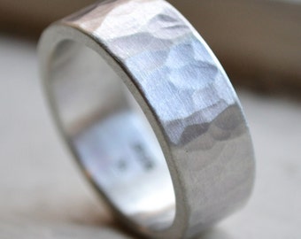 Rustic wedding ring handmade artisan designed oxidized