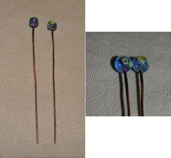 Items similar to Custom made glass head pins on Etsy