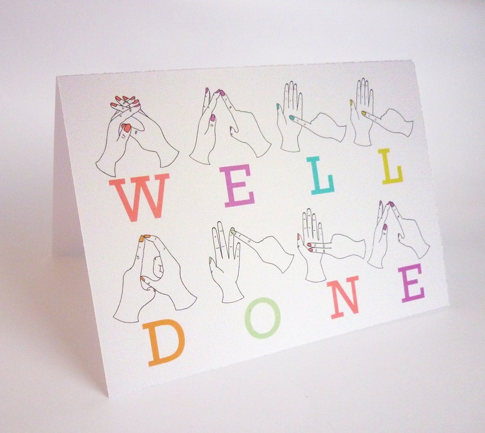 Items similar to Sign Language Well Done Card on Etsy