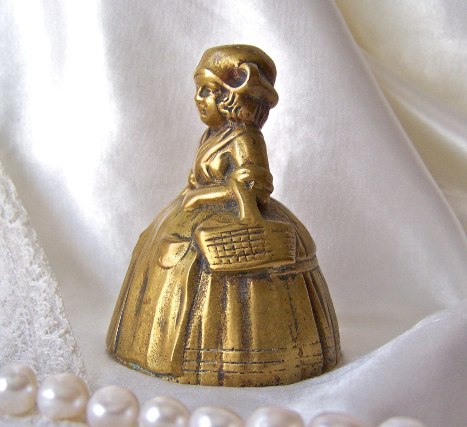 Vintage Brass Bell Belgium Girl Hoop Skirt Brass Bell Southern Belle ...