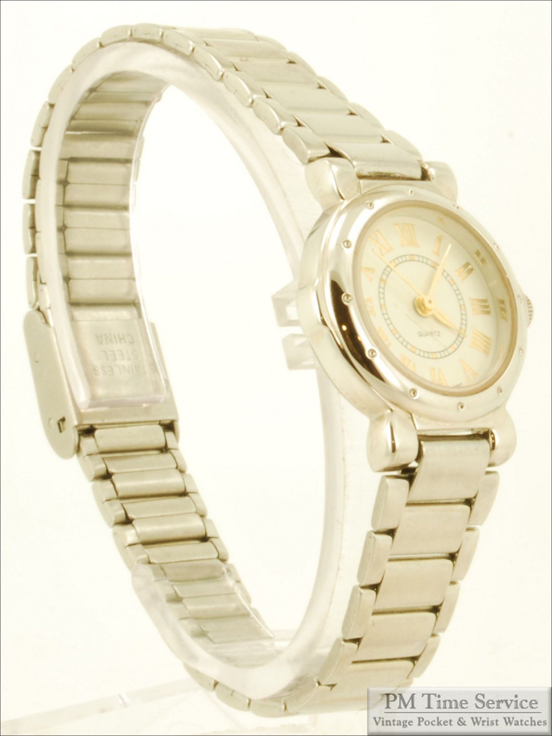 Avon quartz ladies vintage wrist watch, heavy silver-toned & stainless ...