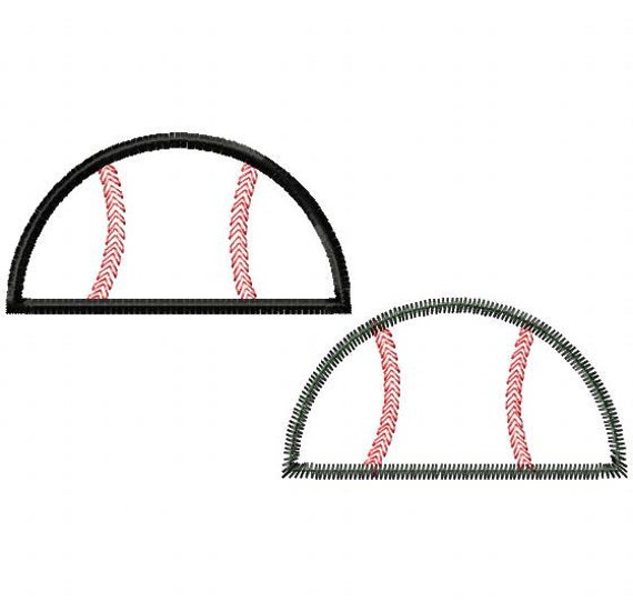 Baseball Half Applique Machine Embroidery Design 8