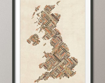 Typographic Text Map of the World Map Art Print 733 by artPause