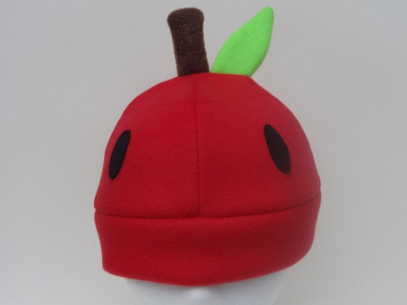 Fleece Apple Hat by MeMosEmporium on Etsy
