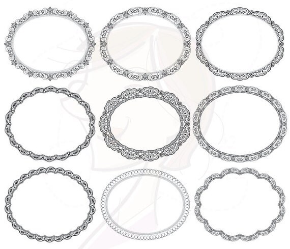 Doily Doilies Doyley Frame Border Oval Digital Frames Lace Clipart DIY ...