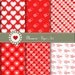Red Digital paper Hearts Digital Paper Pack Love Valentines