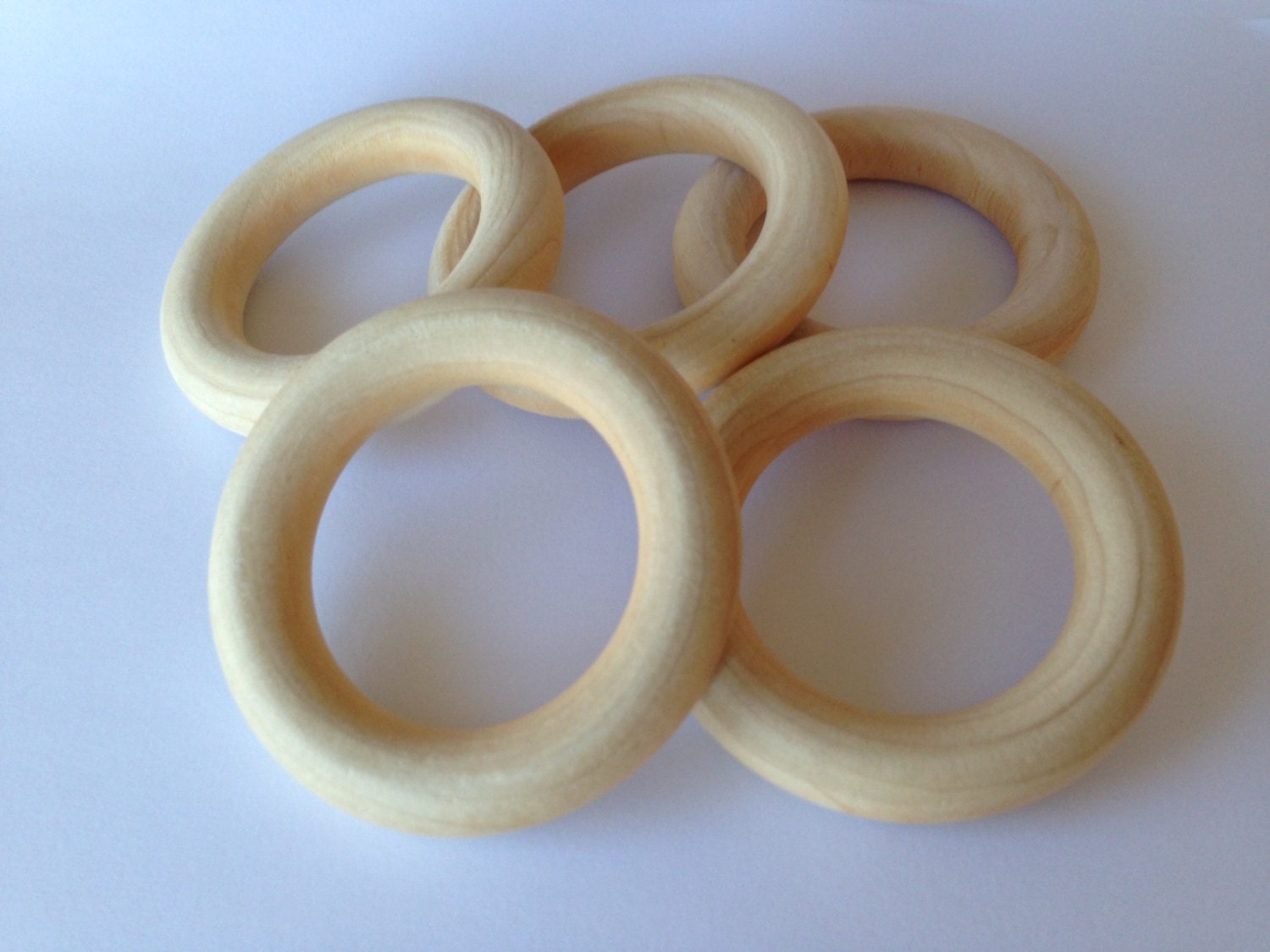 Natural wood teething ring unfinished Wood Teething Ring