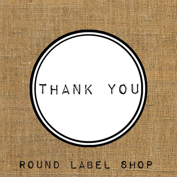 Items similar to Round Label - THANK YOU on Etsy