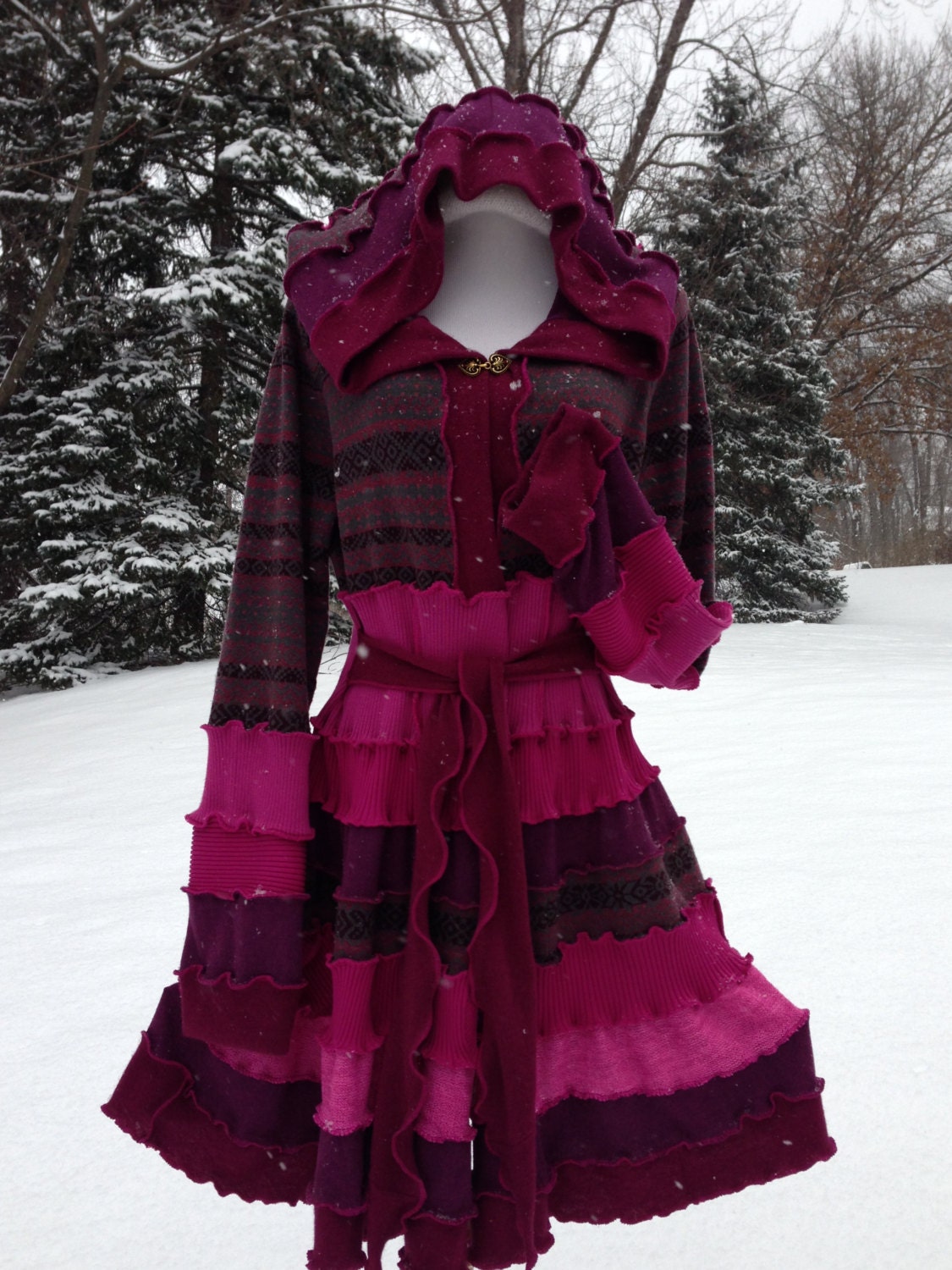 Sweater Coat Handmade Jacket Elf Hoodie Katwise by DesignbyNatalia