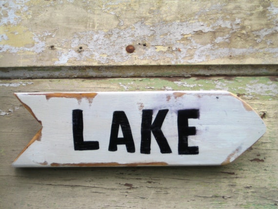 Items similar to Reclaimed Wood Rustic Lake Sign Wooden Wall Art ...