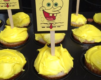 Spongebob cupcakes | Etsy