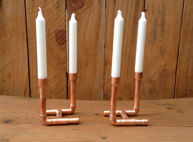 Copper Pipe Candle Holder Industrial Design by MacAndLexie on Etsy Copper Pipe Candle Holder Industrial Design by MacAndLexie on Etsy