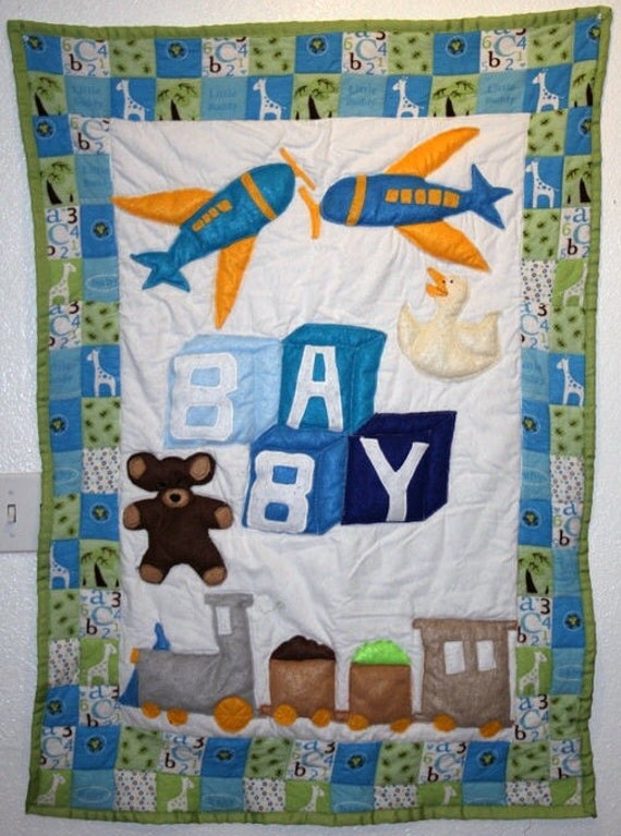 Items similar to Handmade Baby Quilt - Baby Blocks on Etsy