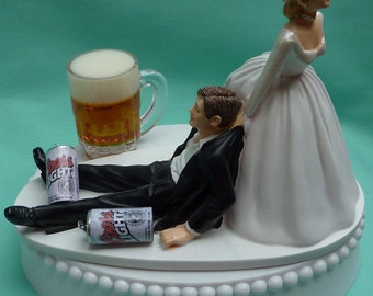 Wedding Cake Topper Miller Lite Beer Drinking Mug Cans Drinker
