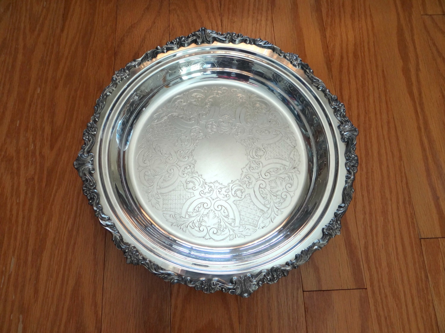 Vintage Sheridan Silver Footed Server Tray with Pyrex Dish Insert ...