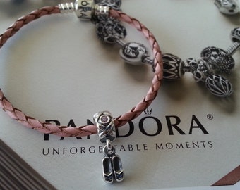 Authentic Pandora dancer shoe pink stone Pandora charm
