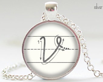 Popular items for v initial necklace on Etsy