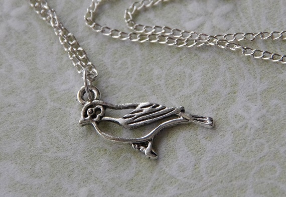 Chickadee Necklace: Sweet Silver-plated Handmade Bird Charm