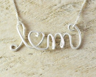 Unique wire name necklace related items | Etsy