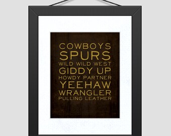 Popular items for cowboy wall art on Etsy