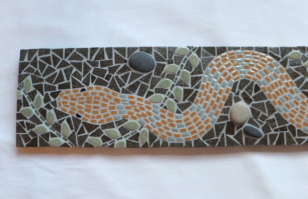 Snake Art Mixed Media Mosaic Wall Decor by MollycatMosaics on Etsy