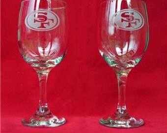 49ers wine glasses | Etsy