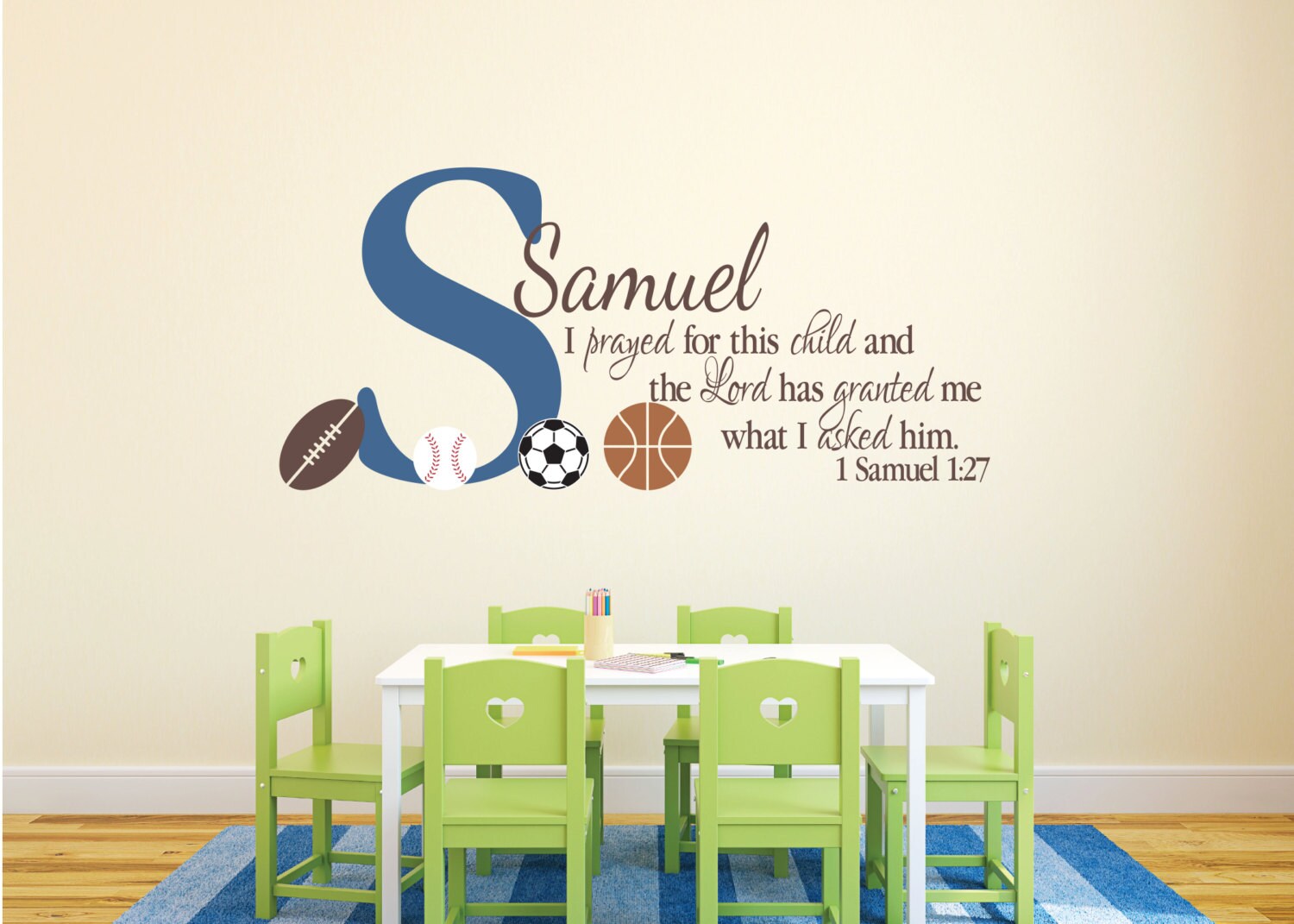 1 Samuel 1:27 Bible Scripture Verse Child Name Personalized