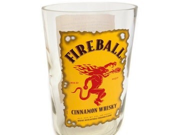 Fireball Whiskey Vase - Cinnamon Whiskey - Made from Recycled Bottle