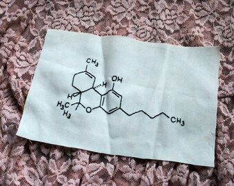 THC Molecule Hand Embroidered Patch