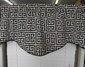 Items similar to Window Valance black and light cream greek key, window ...
