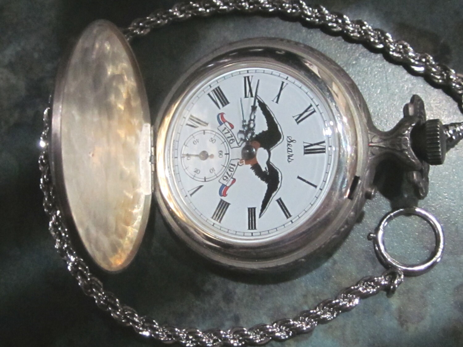 Sears 1976 Bicentennial Liberty Bell Eagle Pocket Watch and