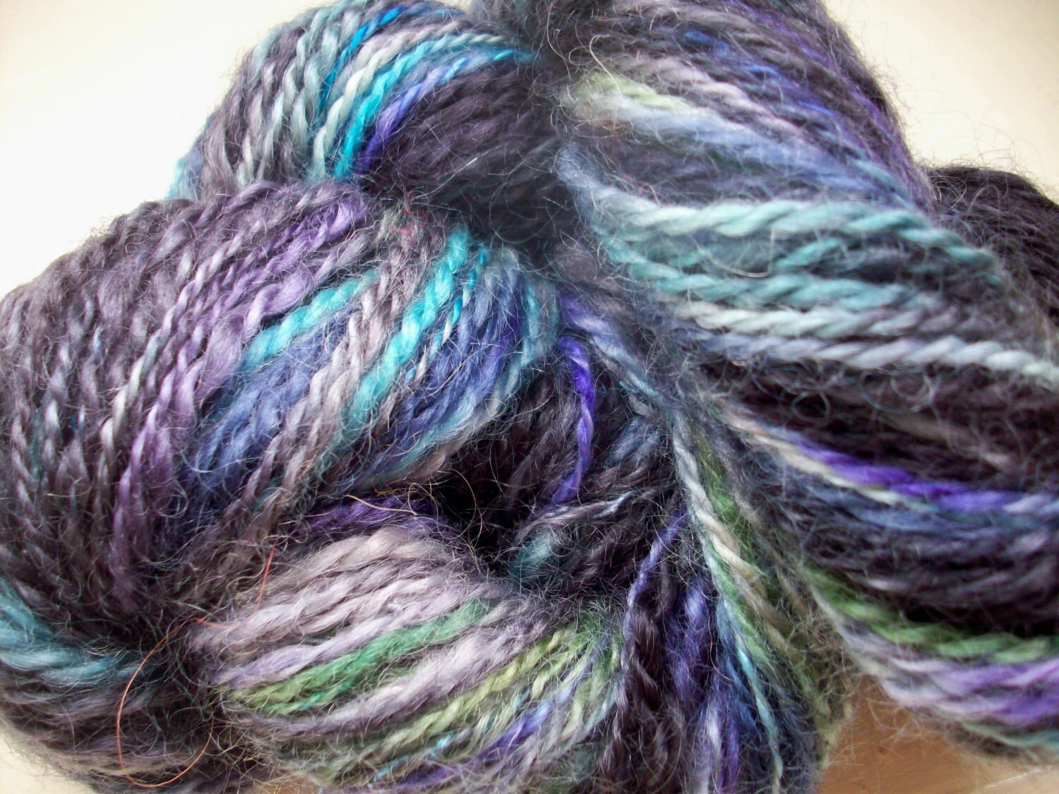 Handspun yarn dark yarn hand dyed wool rare by SpinningStreak