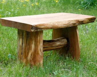Rustic oak log stool