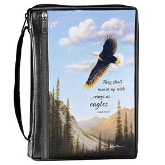 Soaring Eagle Bible Cover Isaiah 40:31 chocolate Brown Vinyl