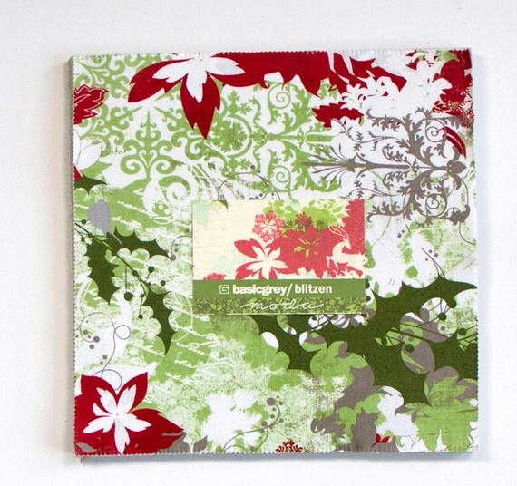 Blitzen Christmas Layer Cake Fabric Moda Basicgrey Reg