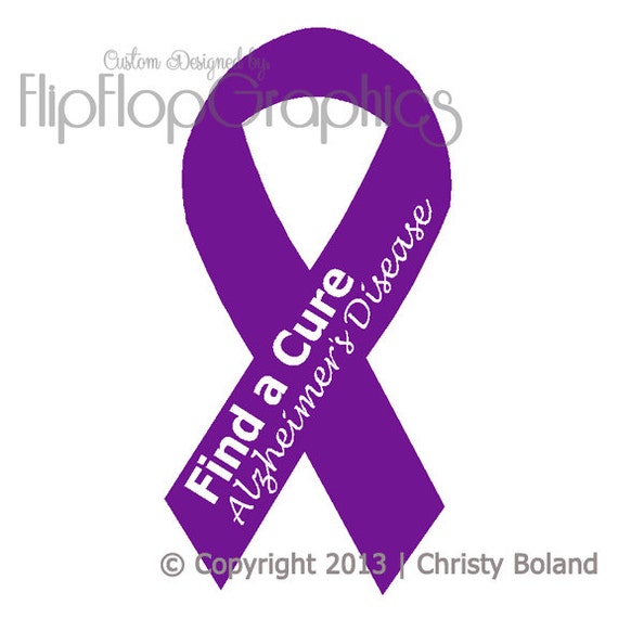 Items similar to Alzheimer's Disease Awareness Ribbon, Vinyl Graphic ...