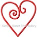 Scroll Heart Machine Embroidery Applique Design