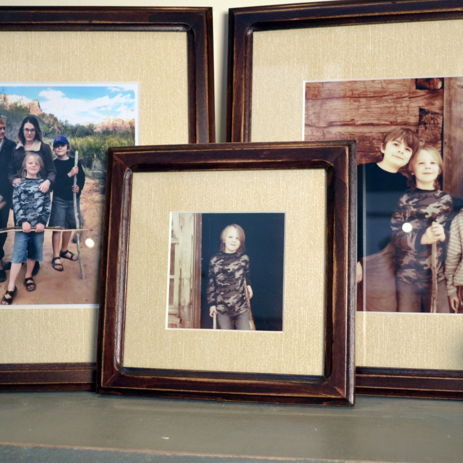SET of SIX Double Cove Style Frames for SQUARE Photos in Frame