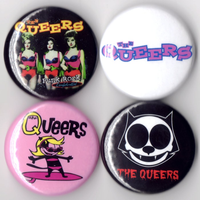 The Queers – Set of 4 – Punk Rock Confidential Pop Punk Buttons Pins ...