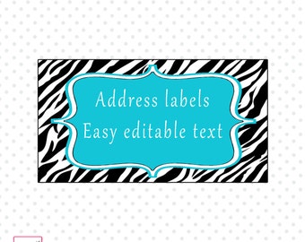 INSTANT DOWNLOAD Printable Editable Zebra Leopard by pinkthecat