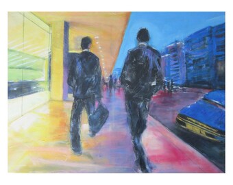 Elevation-Acrylic abstract figurative painting on by TOULA61