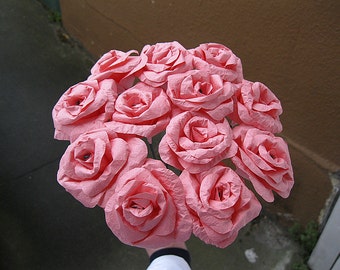 LARGE Bright Red Giant Origami Paper Rose Flower by WorldofOrigami