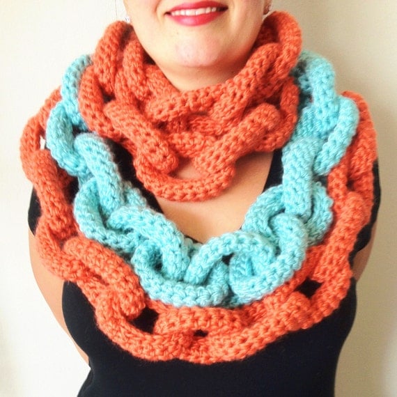 Chain Link Scarf Crochet Pattern Crochet Scarf by KnitsForLife
