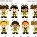 Bee Girl Clip art and digital paper set