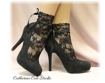 Popular items for lace socks for heels on Etsy