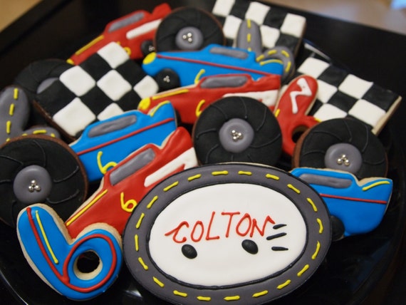 Items similar to Race Car Cookies on Etsy
