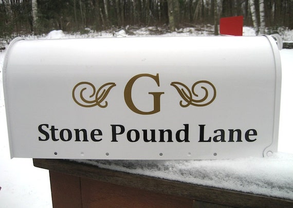 Custom Vinyl Mailbox Lettering Mailbox Monogram by VillageVinyl